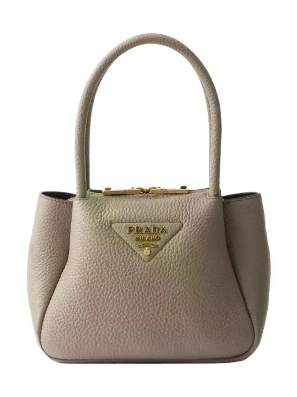 Prada Mini Leather Tote Bag - Brown