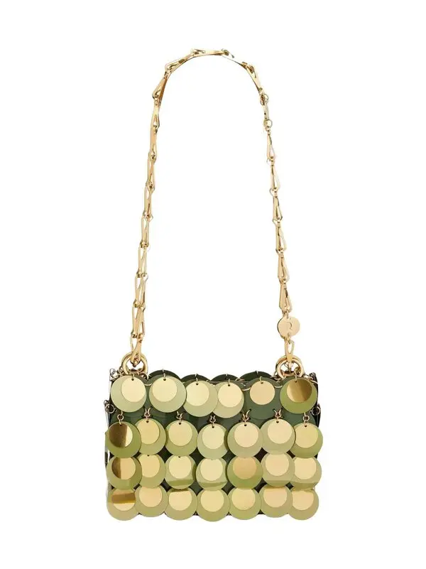 Rabanne Nano Sparkle Shoulder Bag - Green