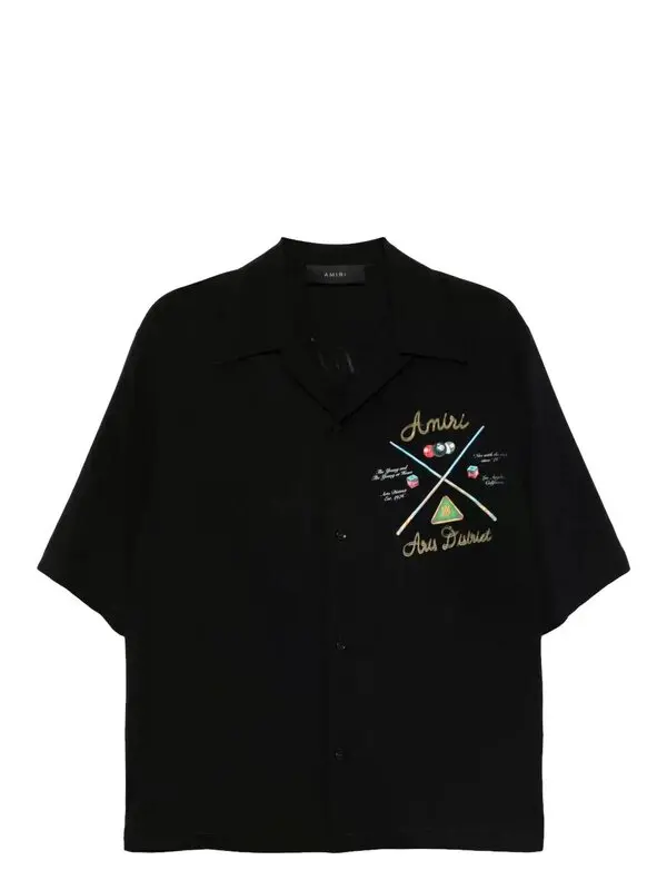 Amiri Pool Cue Bowling Shirt - Black