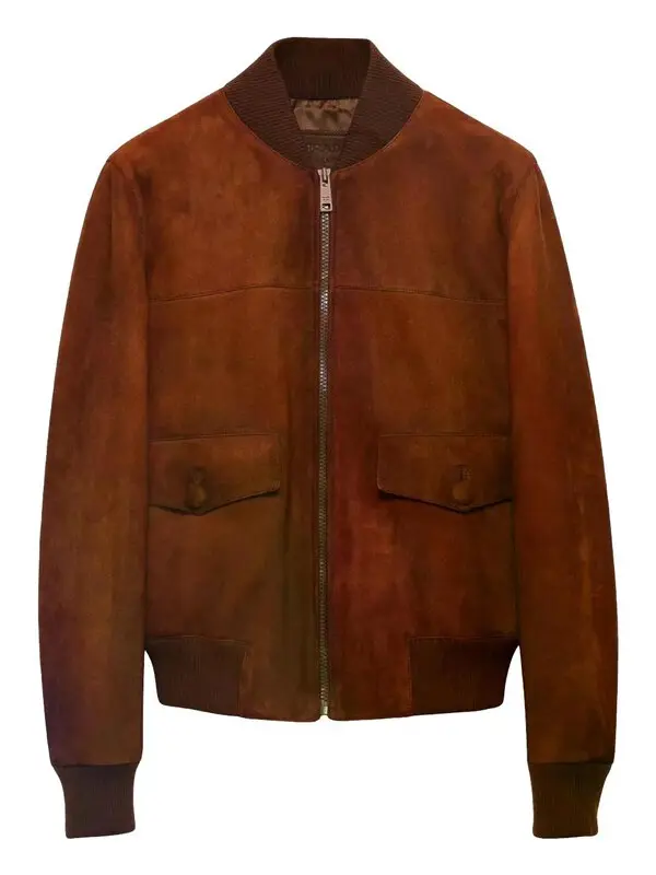 Prada Suede Blouson Jacket - Brown