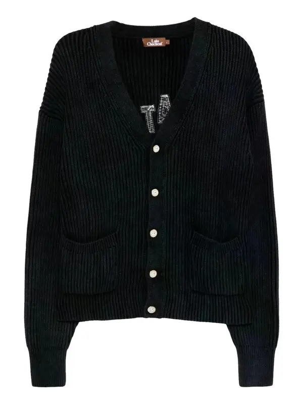 STAIN SHADE V-neck Cardigan - Blue