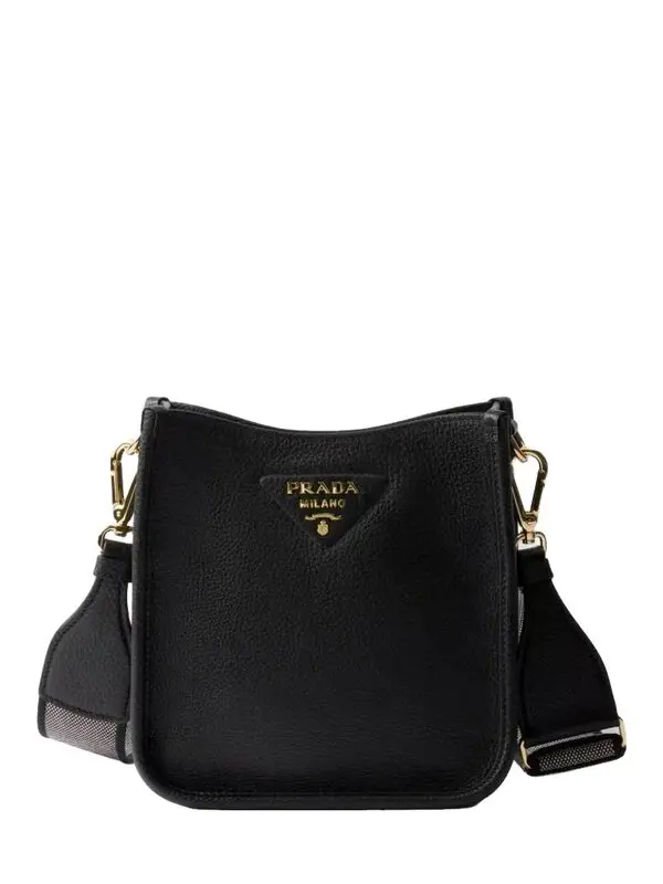 Prada Mini Leather Shoulder Bag - Black