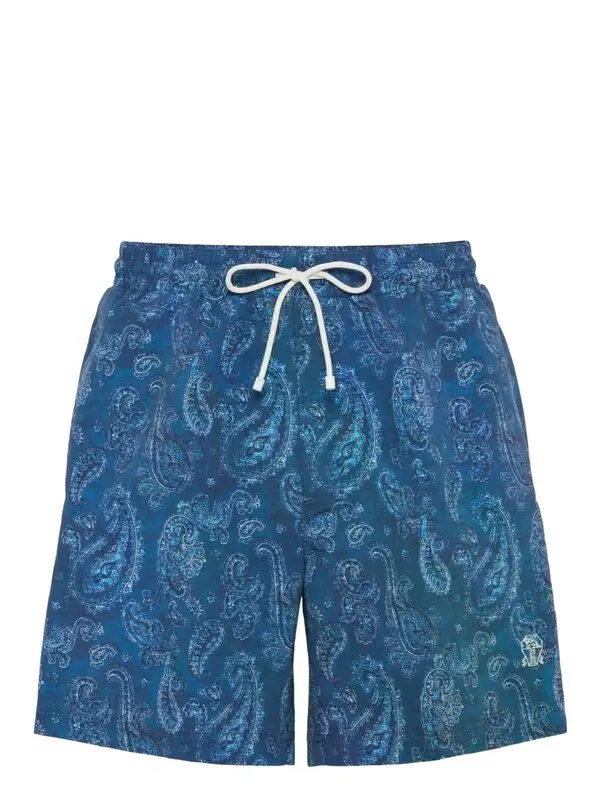 Brunello Cucinelli Paisley-print Swim Shorts - Blue