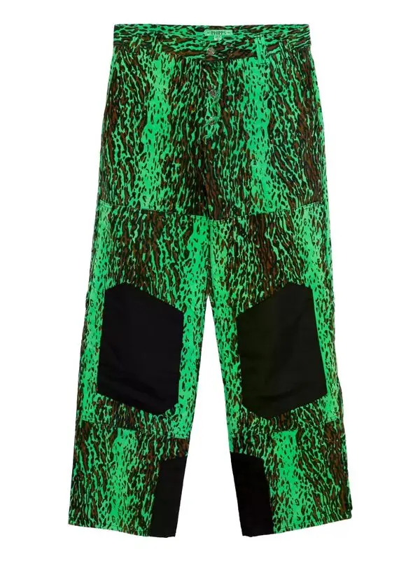 STAIN SHADE Leopard-print Trousers - Green