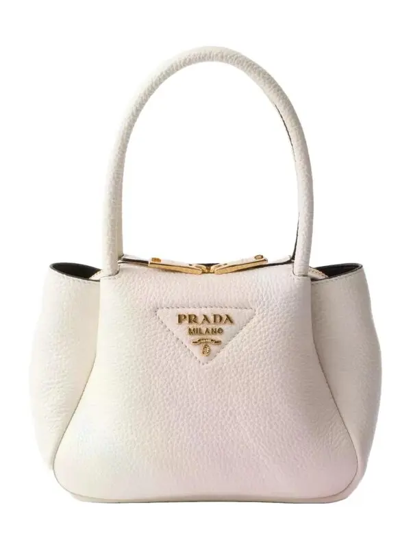 Prada Mini Leather Tote Bag - White