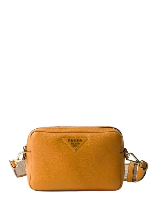 Prada Small Leather Shoulder Bag - Orange