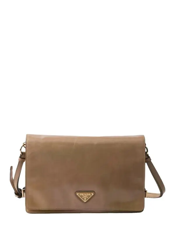 Prada Medium Leather Shoulder Bag - Neutrals