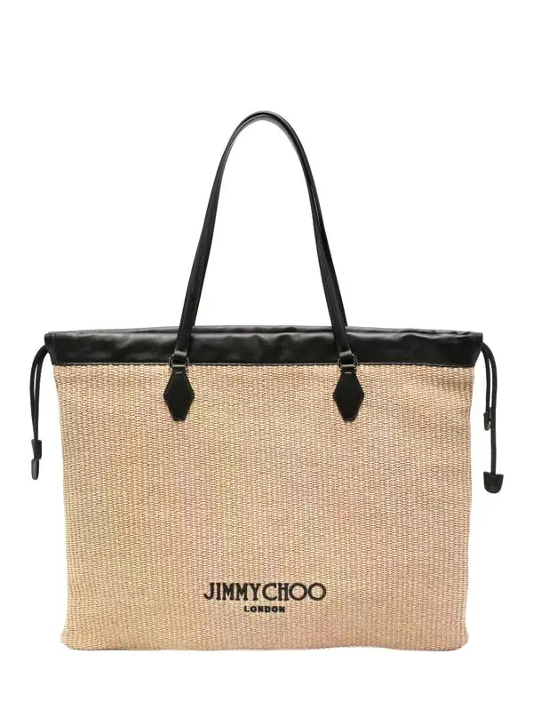 JIMMY CHOO Large Drawstring Tote Bag - Neutrals