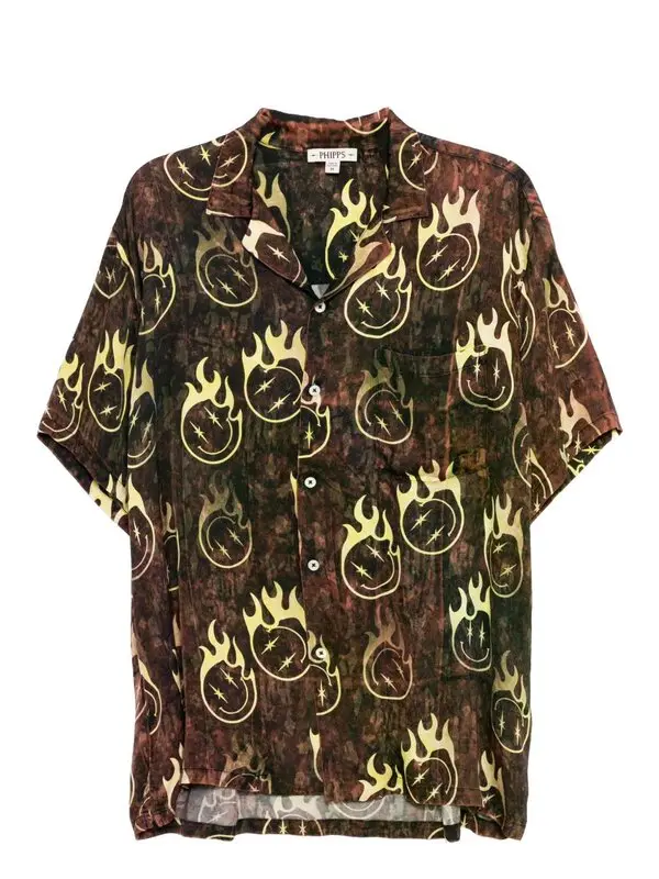 STAIN SHADE Graphic-print Shirt - Brown