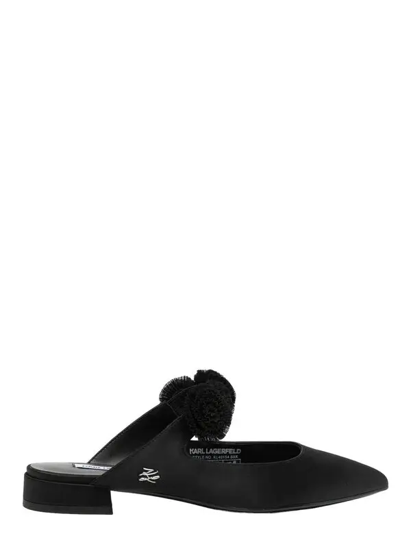 Karl Lagerfeld 25mm Kerrie Floral-appliqué Mules - Black
