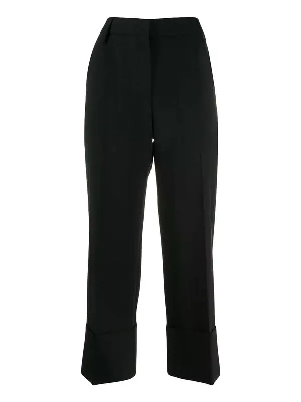 Valentino Garavani Pleated Cropped Trousers - Black