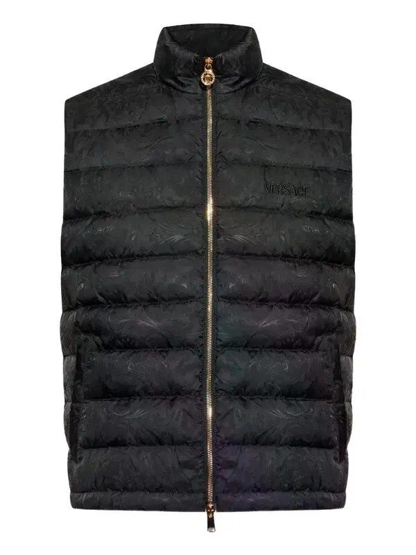 Versace Barocco-jacquard Gilet - Black
