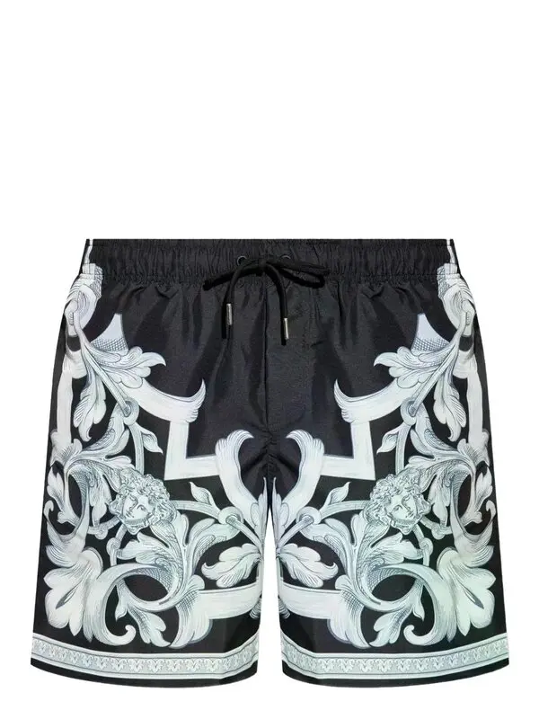 Versace Barocco-print Swim Shorts - Black