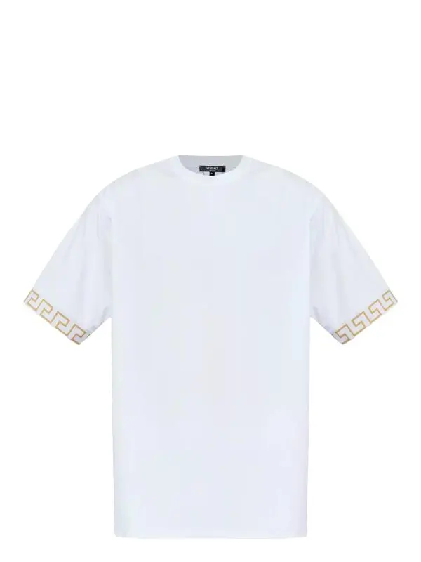 Versace Embellished-cuffs T-shirt - White