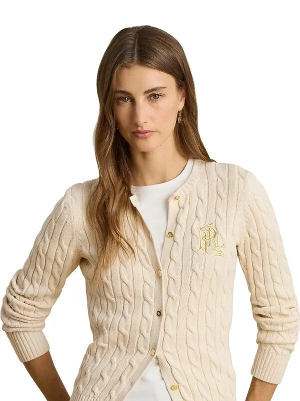 Ralph Lauren Cable-knit Cotton Cardigan - Mascarpone Cream