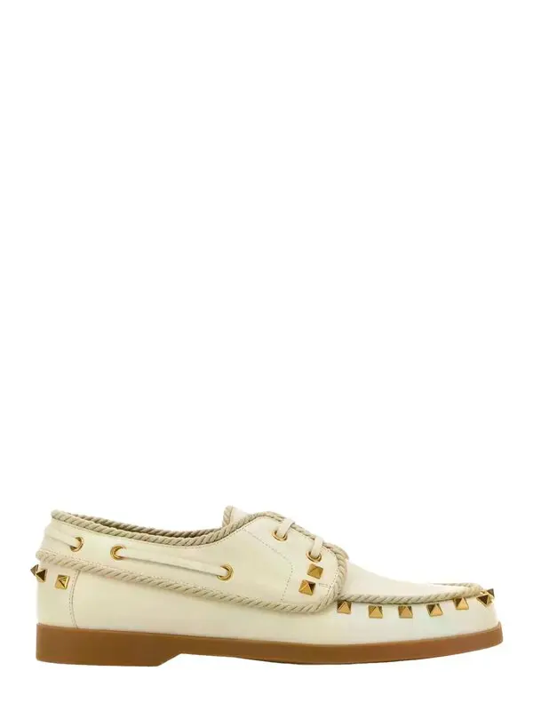 Valentino Garavani Rockstud Boat Shoes - Neutrals