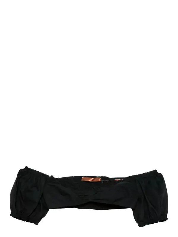 Ermanno Scervino Off-shoulder Cropped Top - Black