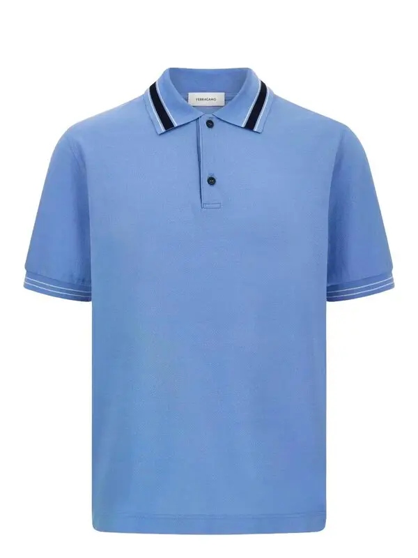 FERRAGAMO Short-sleeved Polo Shirt - Blue