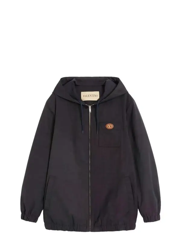 Valentino Garavani Vlogo-patch Hooded Jacket - Blue