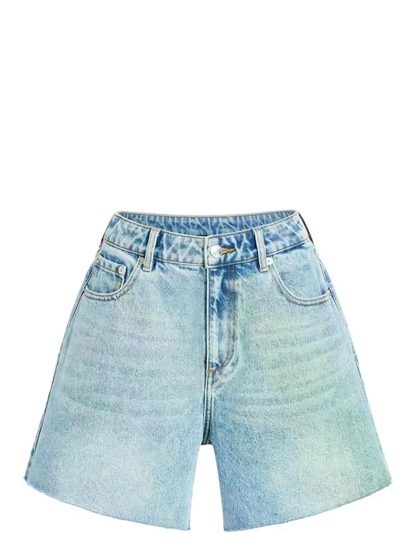 SEROYA Sabrina Boyfriend Denim Shorts - Blue