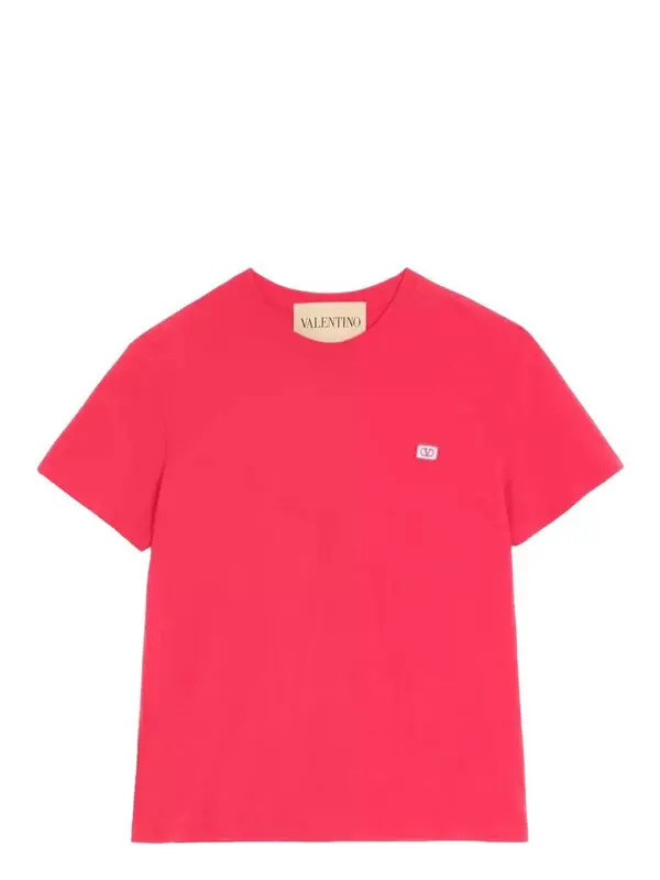 Valentino Garavani Cotton T-shirt With Vlogo Patch - Red