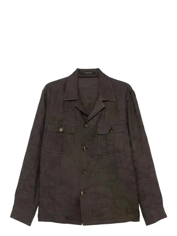 Tagliatore Camp-collar Shirt - Brown