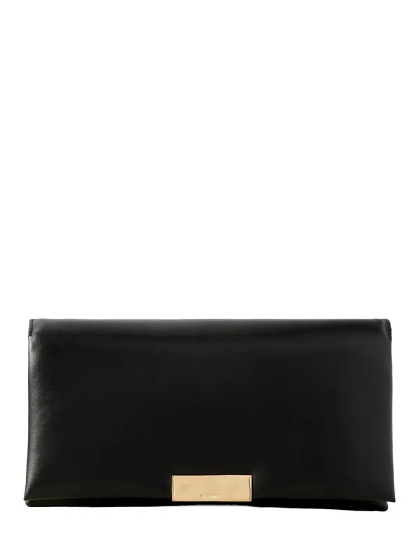 JIL SANDER Leather Carnet Clutch - Black