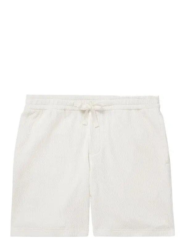 Orlebar Brown Trevone Straight-leg Cotton-blend Seersucker Drawstring Shorts - White