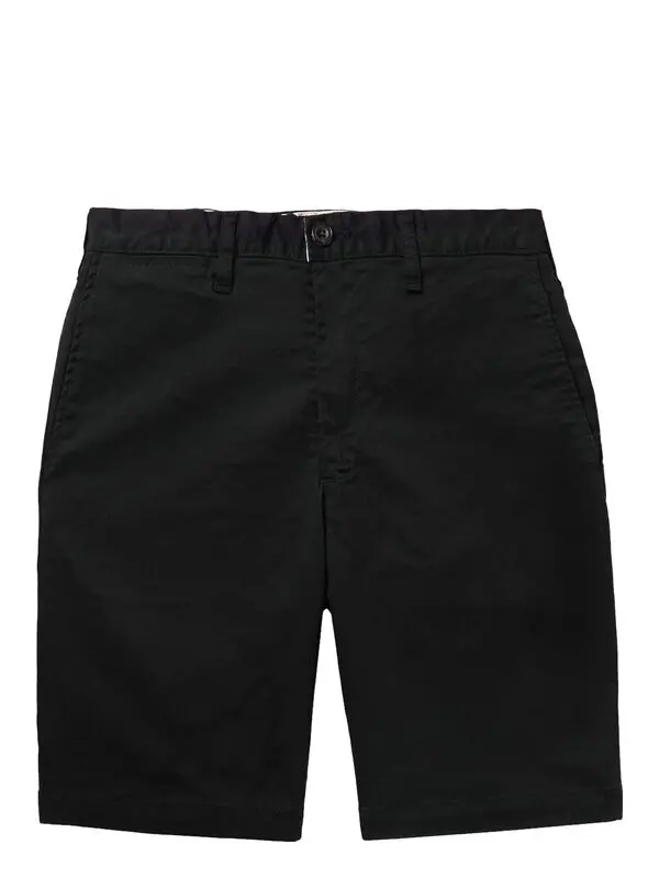 BEAMS Slim-fit Cotton-blend Twill Shorts - Blue