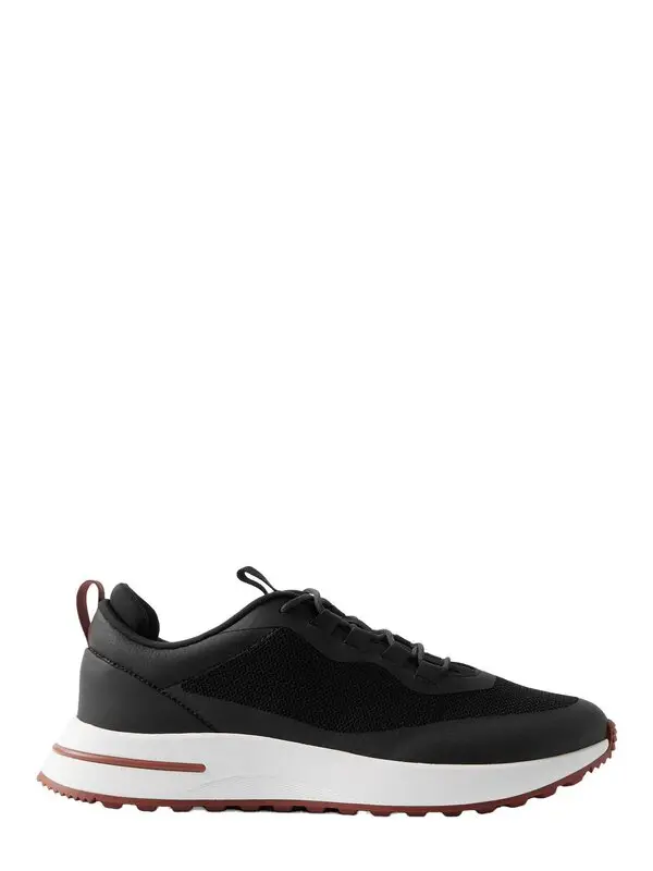Loro Piana Weekend Walk Leather-trimmed Mesh Sneakers - Black