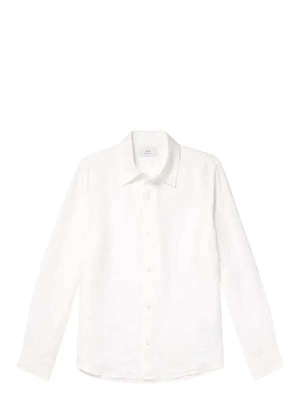 Mr P. Garment-dyed Linen Shirt - White