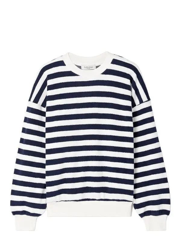 Suzie Kondi Sifno Striped Cotton-blend Terry Sweatshirt - Blue