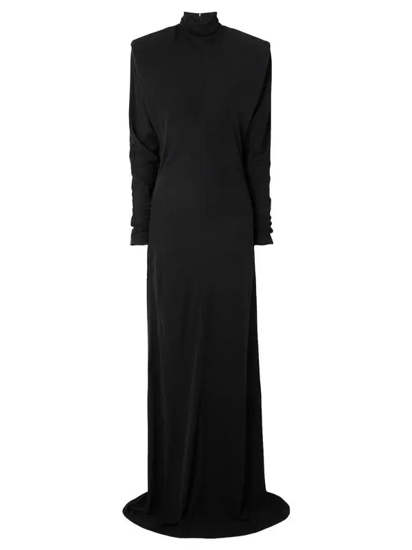 Stella McCartney Crepe-jersey Turtleneck Gown - Black