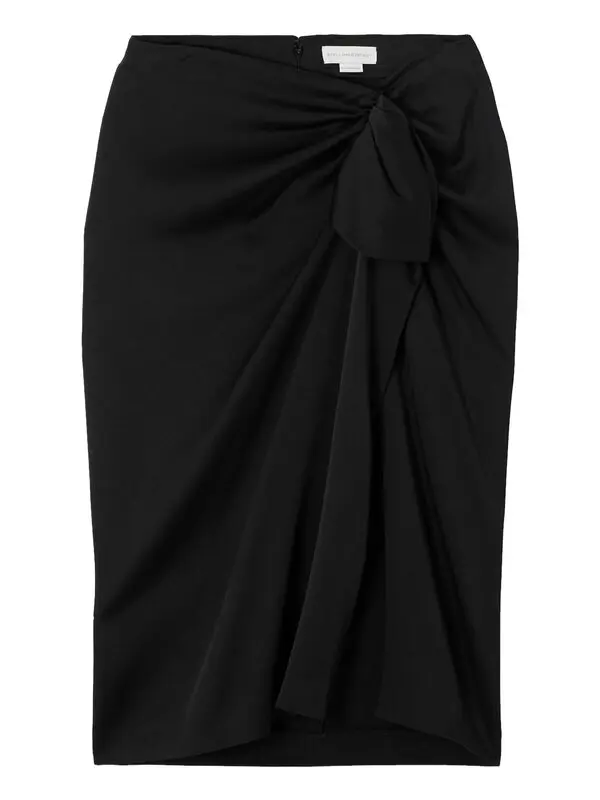 Stella McCartney Wrap-effect Draped Midi Skirt - Black