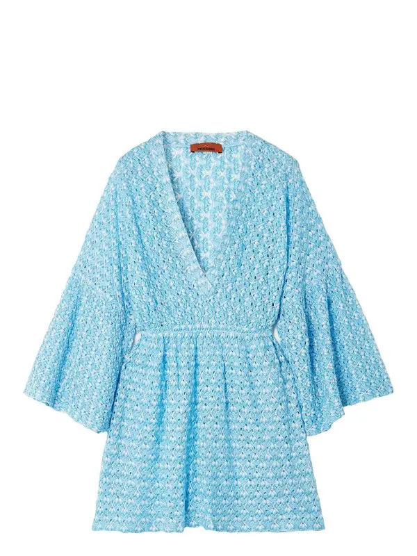 Missoni Mare Metallic Crochet-knit Kaftan - Blue