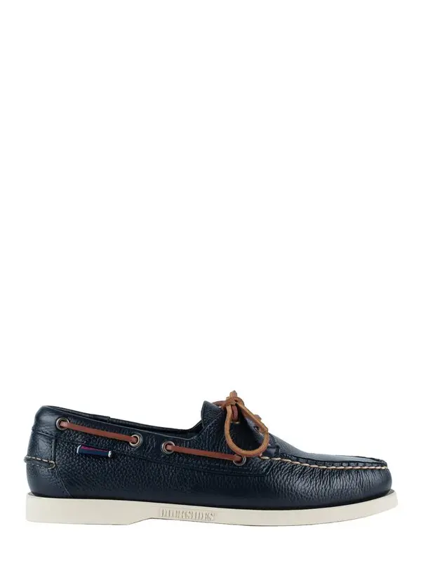 SEBAGO Grained Leather Boat Moccasins - Blue