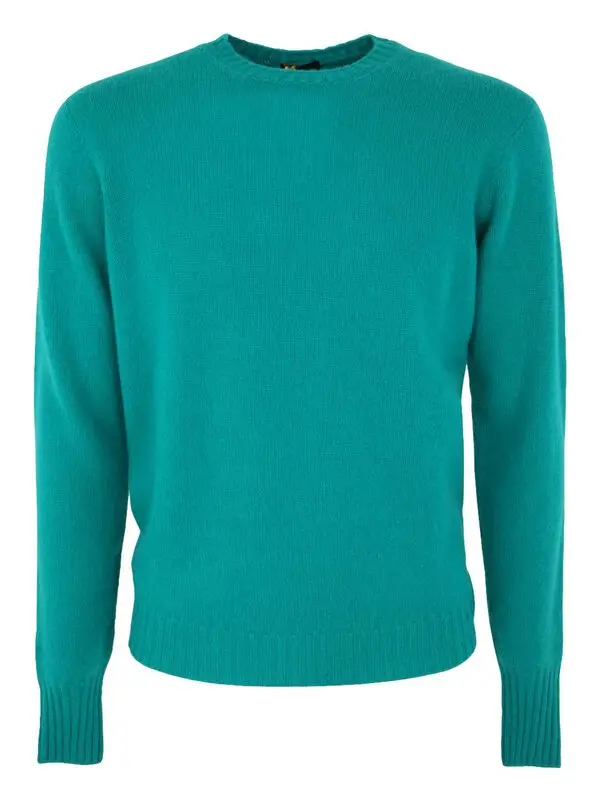 DRUMOHR Long Sleeve Crew Neck Sweater - Green