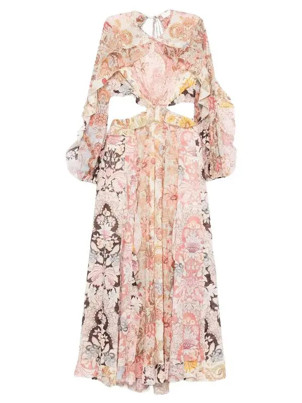Zimmermann Floral Print Dress - Pink