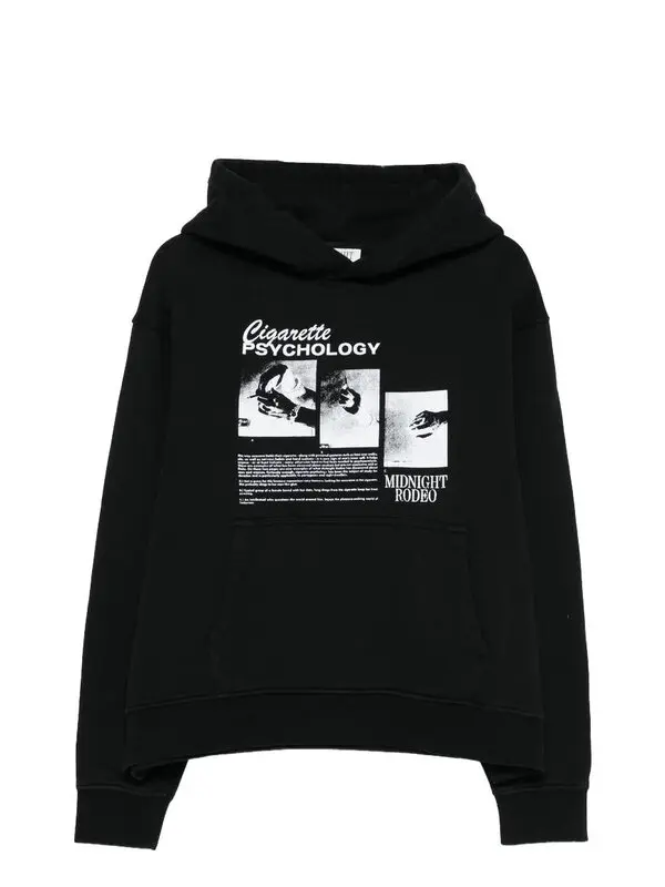 MIDNIGHT RODEO Graphic Print Hoodie - Black