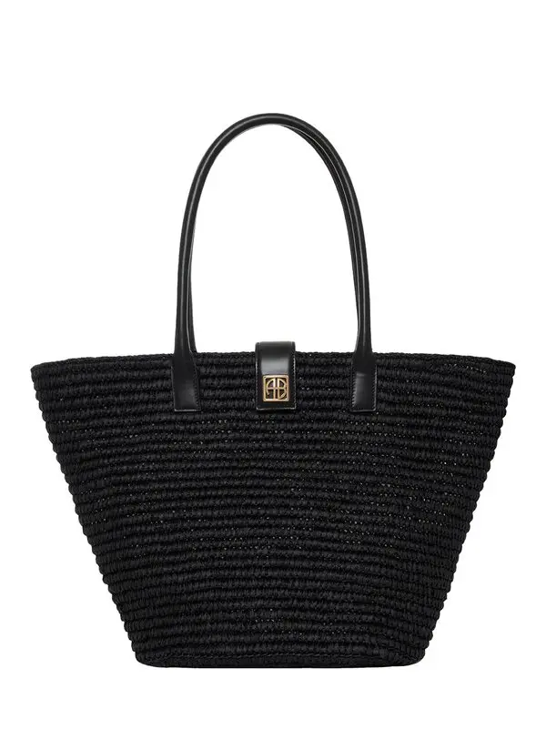 ANINE BING Lou Monogram Tote - Black