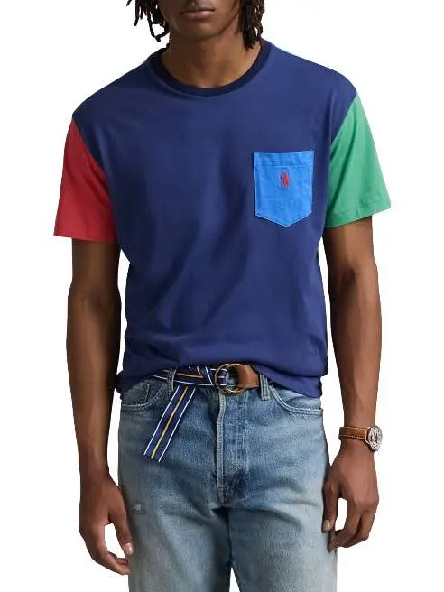 Polo Ralph Lauren Big & Tall Colorblocked Jersey T-shirt - Navy And Multi