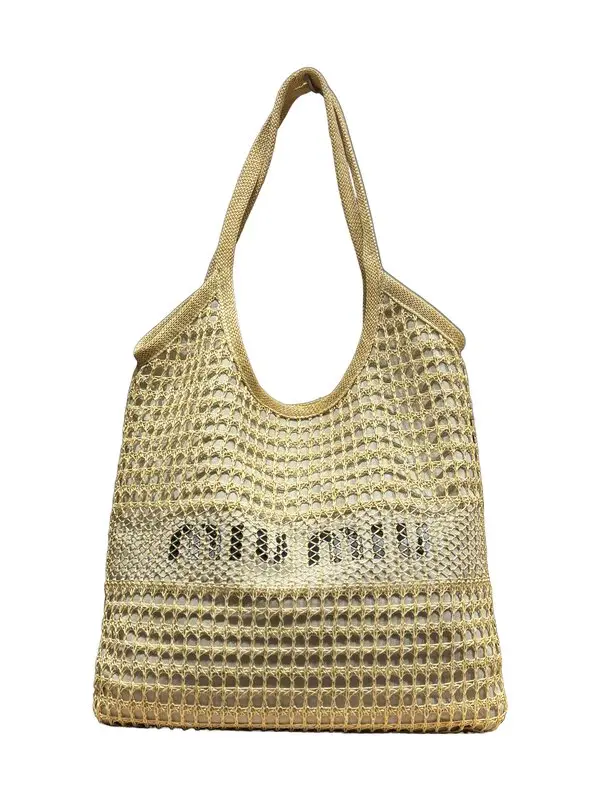 Miu Miu Ivy Raffia-effect And Linen Bag - One Color