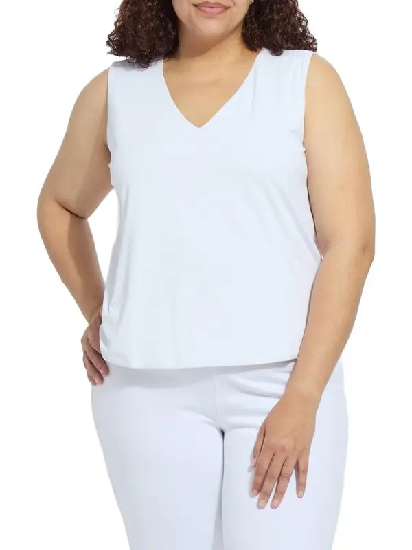 Lyssé Cool-fresh™ Jersey V-neck Tank - White