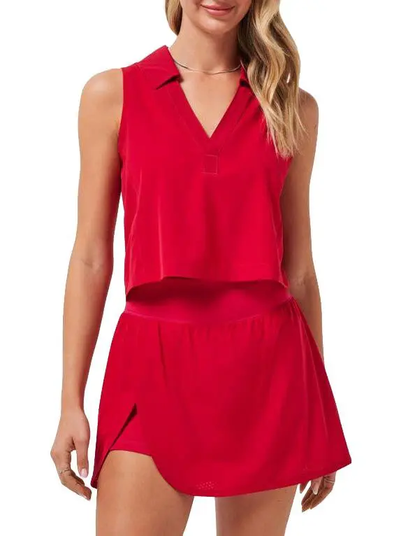 Travis Mathew Shifting Sands Boxy Sleeveless Top - Persian Red