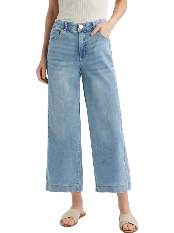 Wit & Wisdom Skyrise Crop Wide Leg Jeans - Light Blue Artisanal