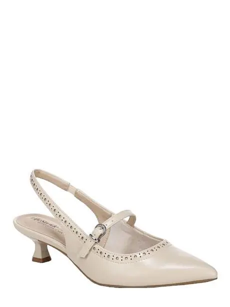 LIFESTRIDE Marilyn Slingback Kitten Heel Pumps - Cream Beige