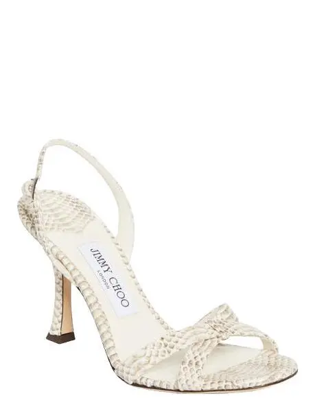 JIMMY CHOO Elsy Snakeskin Embossed Slingback Sandal - Roccia