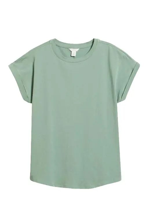 Caslon Cuffed Dolman Sleeve T-shirt - Green Hedge