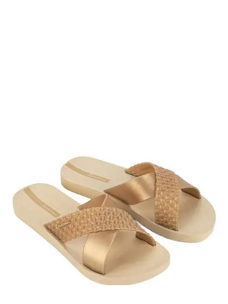 Ipanema Sense Slide Sandal - Beige/ Gold