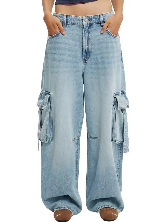 COTTON ON Boyfriend Super Baggy Jean - Cargo Remi Blue